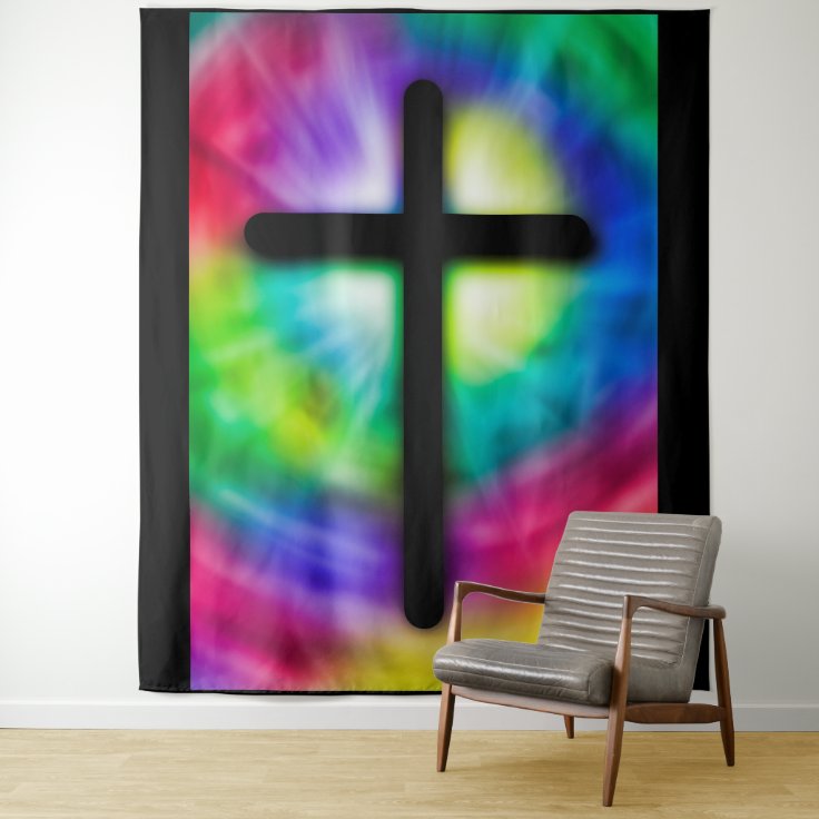 Tie Dye Religious CrossTapestry Tapestry | Zazzle