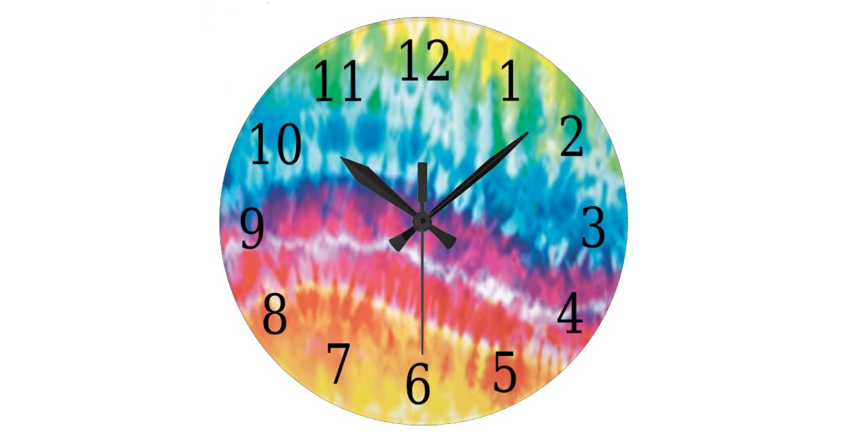 Tie Dye Round Clock | Zazzle.com