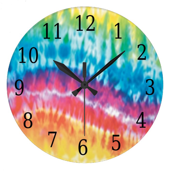 Tie Dye Round Clock | Zazzle.com