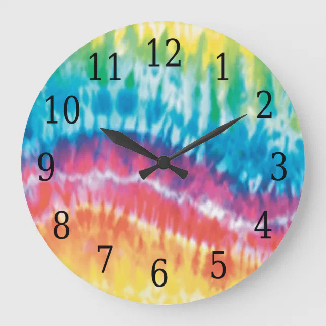 Tie Dye Round Clock | Zazzle