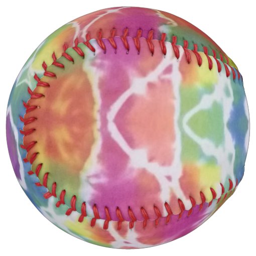 tie dye softball rainbow mandala | Zazzle