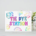 Tie Dye Station Sign | Craft Party Signs | Zazzle