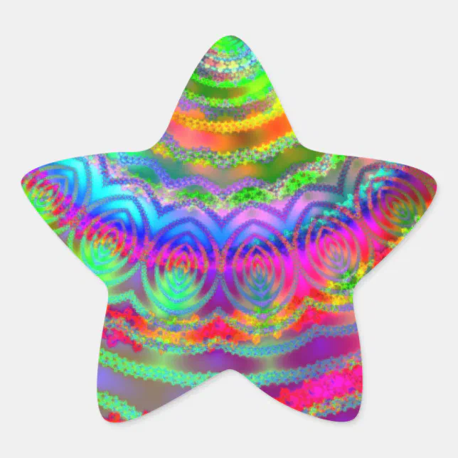 Tie Dye Target Star Sticker | Zazzle