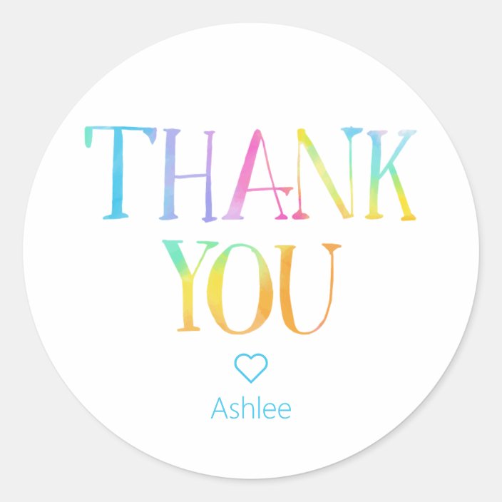 Tie Dye Thank You Classic Round Sticker | Zazzle.com