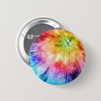 Tie Dye Watercolor Button | Zazzle