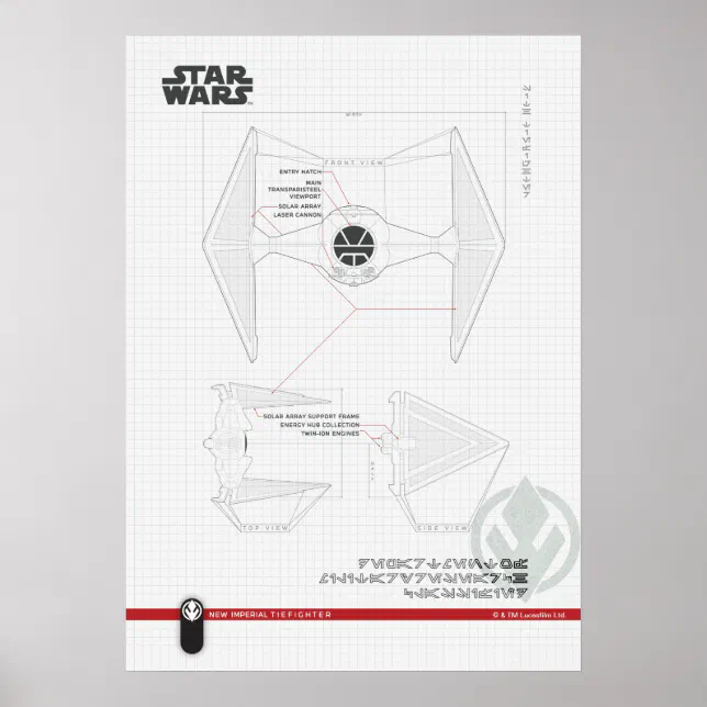 TIE Fighter Schematic Poster | Zazzle