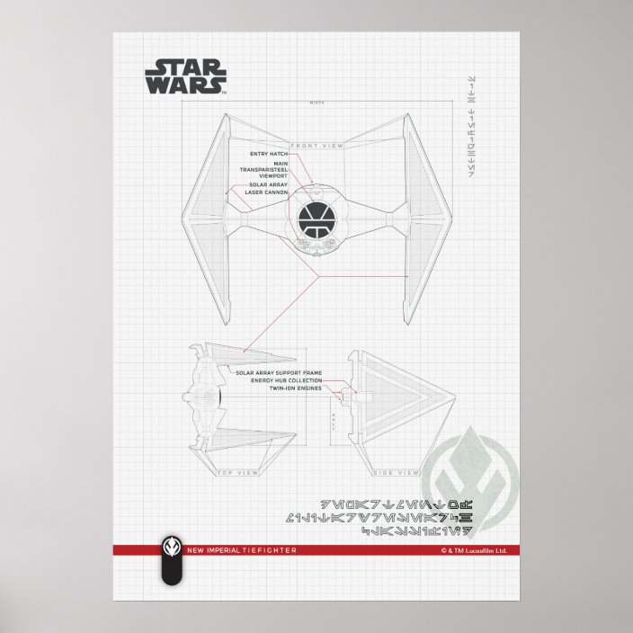 TIE Fighter Schematic Poster | Zazzle.com