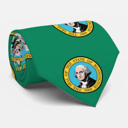 Tie with Flag of Washington State - USA | Zazzle