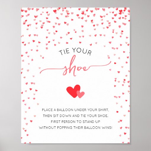 Tie Your Shoe Baby Shower Game Sign | Zazzle