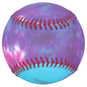 tiedye softball pink purple and blue | Zazzle