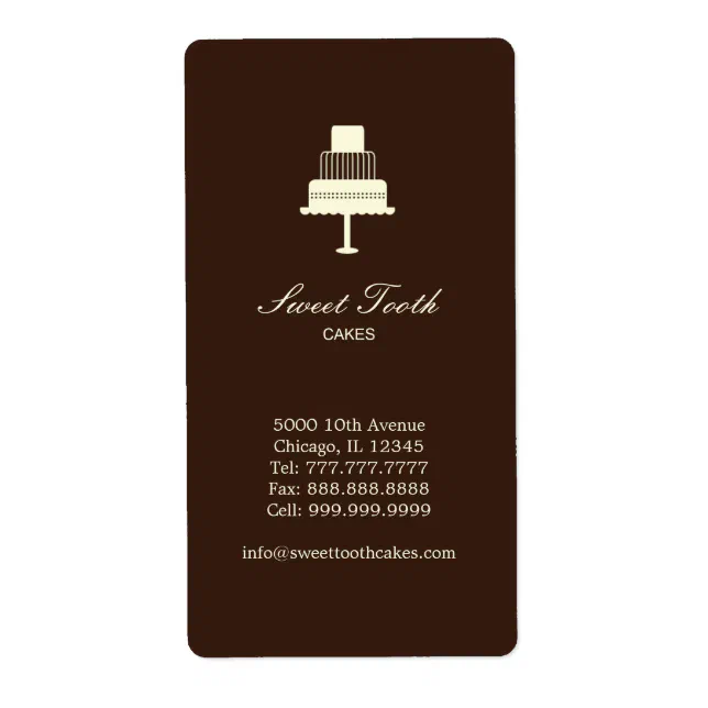 "Tiered Cake" Cake Box Label - Vertical | Zazzle
