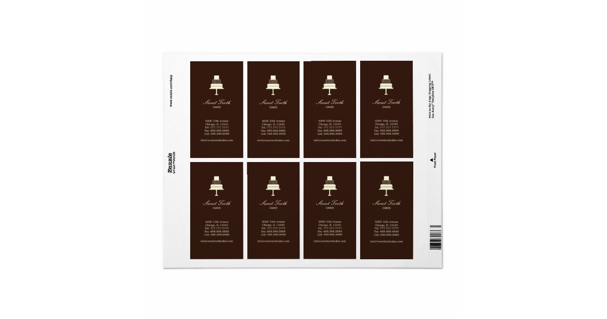 "Tiered Cake" Cake Box Label - Vertical | Zazzle