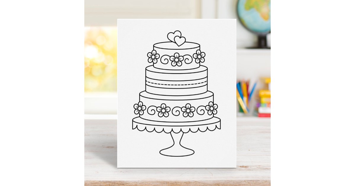 wedding cake coloring picture