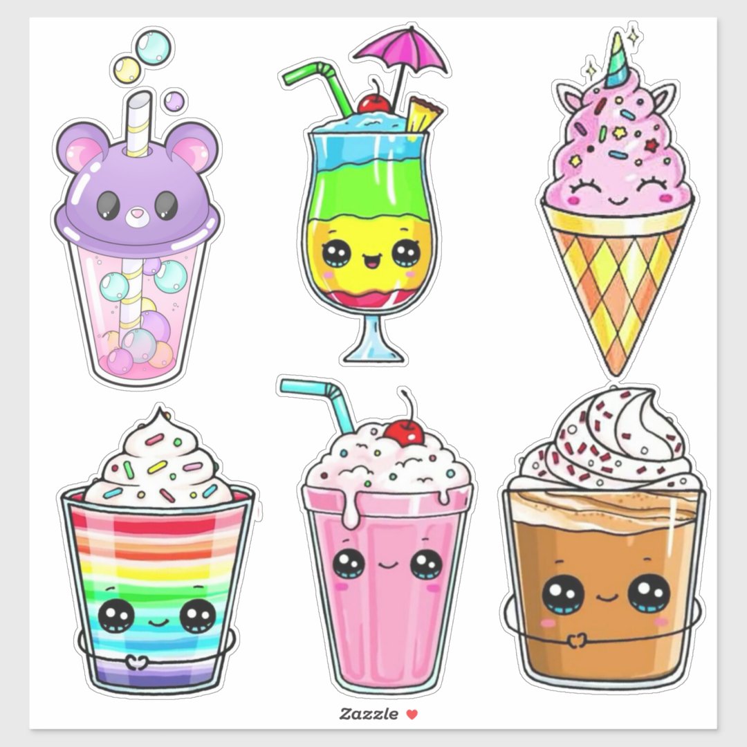 TIERN DRINKS- SWEET DESIGNS STICKER | Zazzle