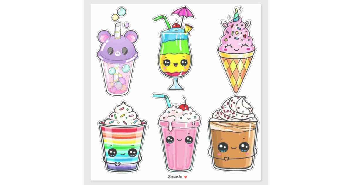 TIERN DRINKS- SWEET DESIGNS STICKER | Zazzle