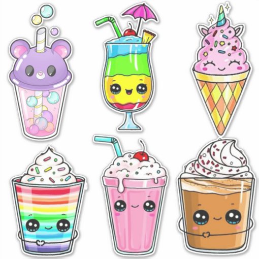TIERN DRINKS- SWEET DESIGNS STICKER | Zazzle