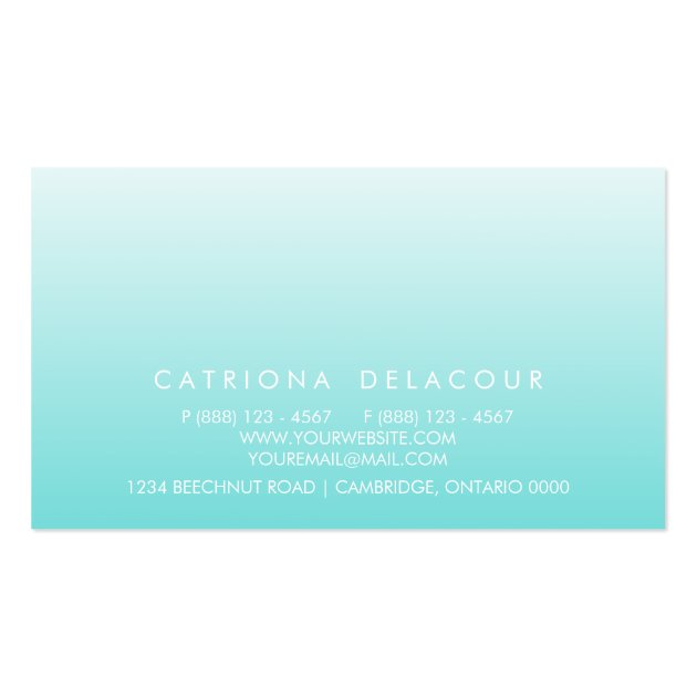Tiffany Blue Ombre Gradient Mod Business Card