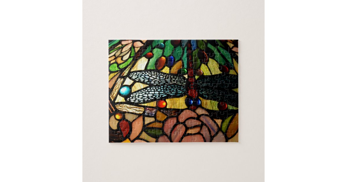Tiffany Close Up Stained Glass Lamp Shade Jigsaw Puzzle | Zazzle