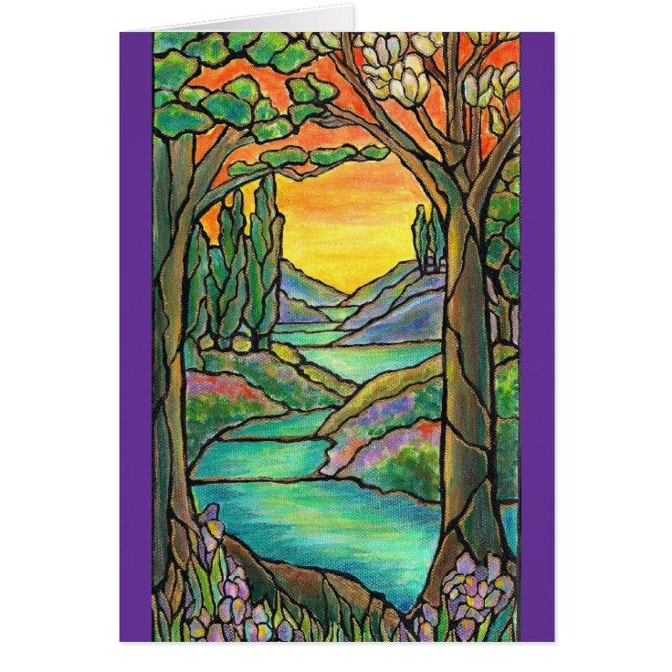 Tiffany Landscape Stained Glass Design ART! | Zazzle