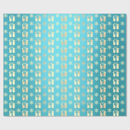 Tiffany Ocean BeachGold Christmas Present Gift Lux Wrapping Paper | Zazzle