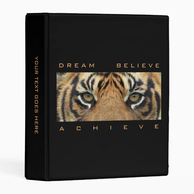 Tiger Animal Modern Motivational Quote Template Mini Binder | Zazzle