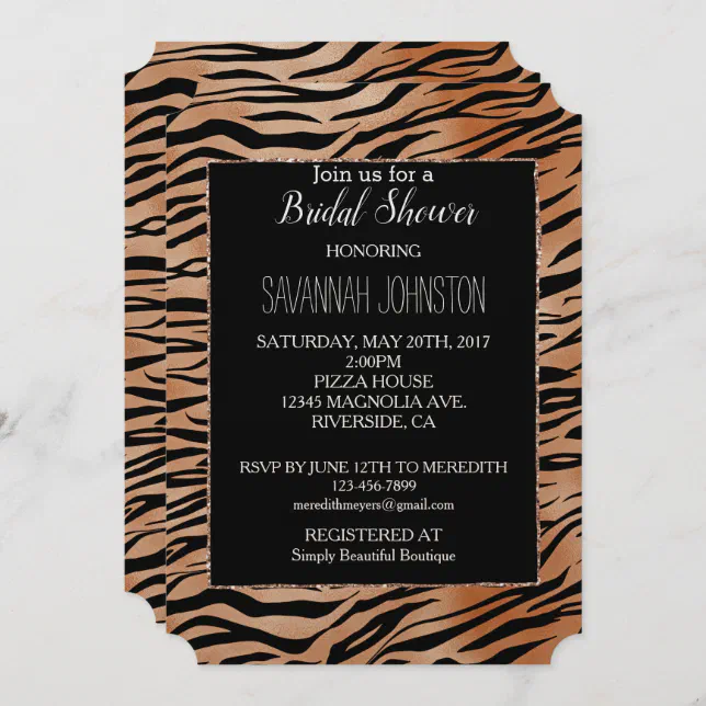 Tiger Animal Print Invitation | Zazzle