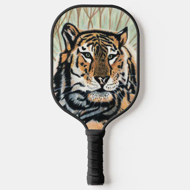 Tiger Art Color Pencil Drawing Pickleball Paddle | Zazzle
