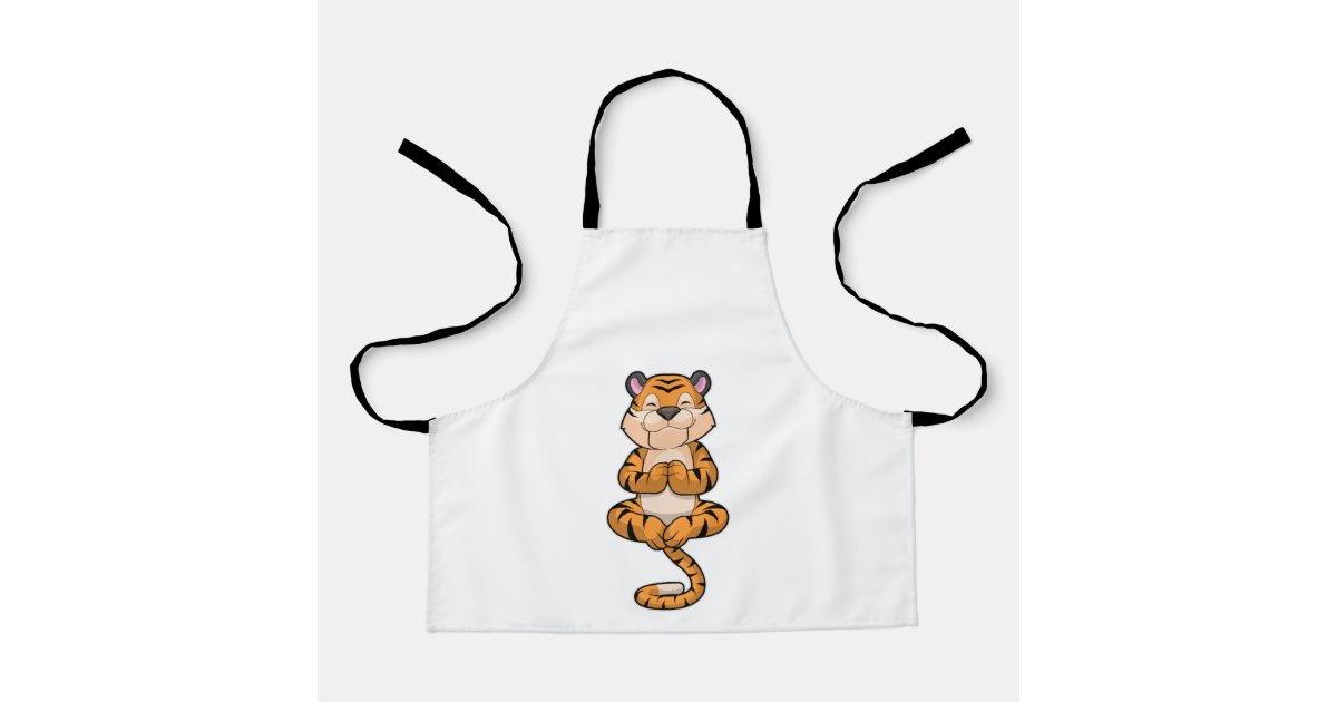 Tiger at Yoga Fitness Apron | Zazzle