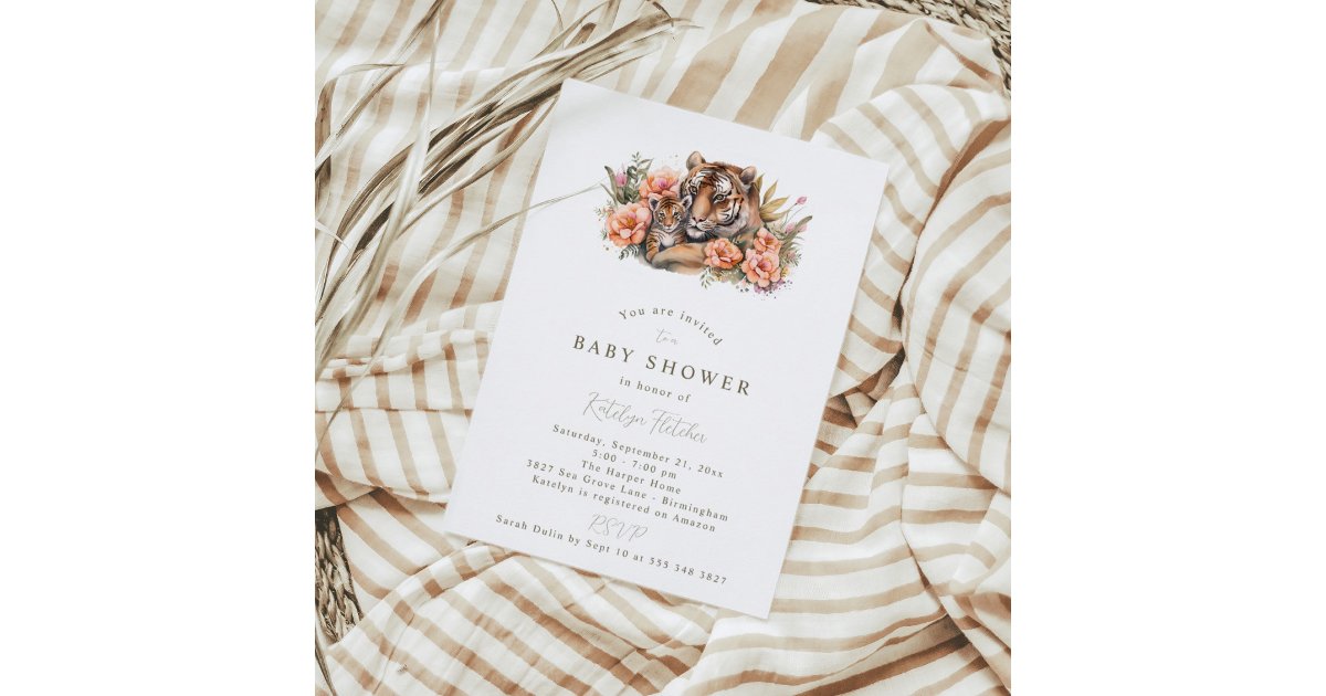 Tiger Baby Shower Invitation | Zazzle