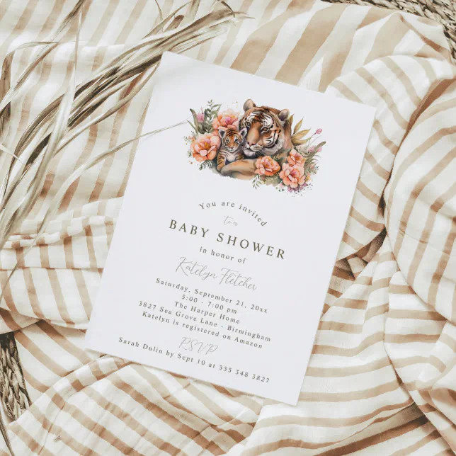 Tiger Baby Shower Invitation | Zazzle