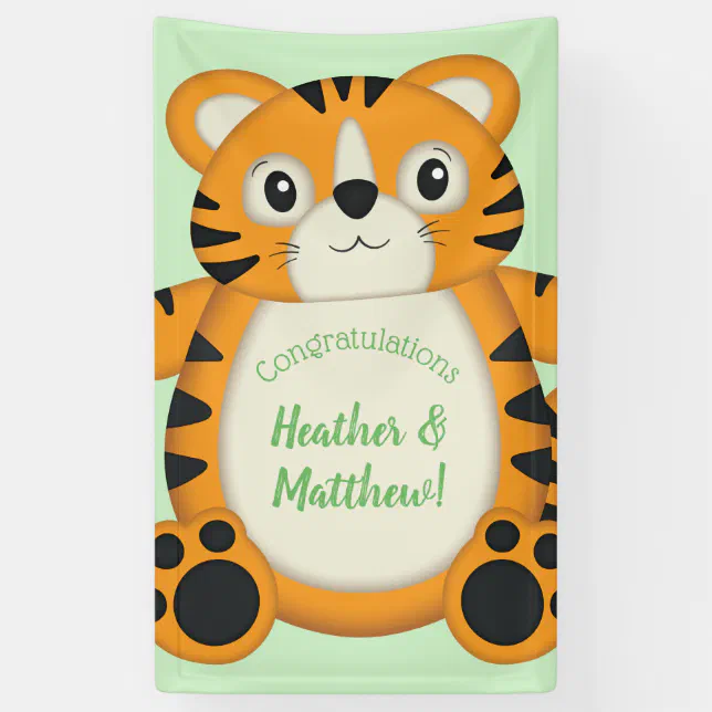 Tiger Baby Shower Safari Banner | Zazzle