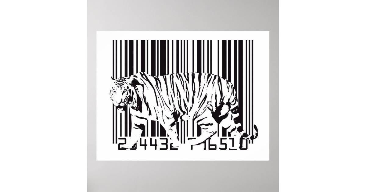 Tiger Barcode Art Poster | Zazzle