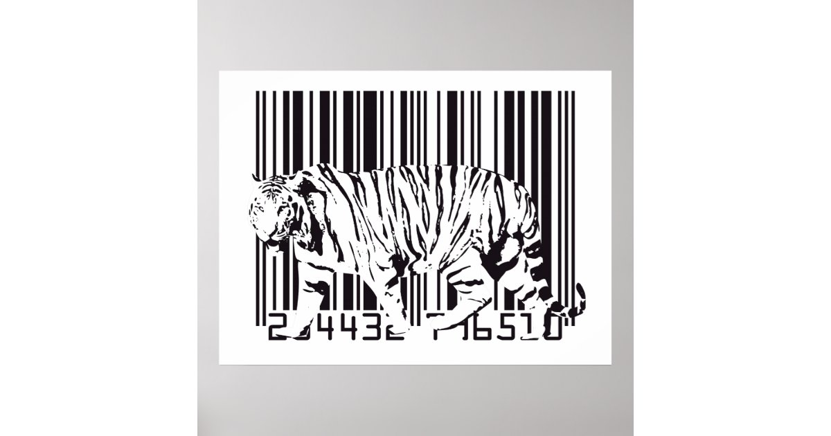 Tiger Barcode Art Poster | Zazzle.com