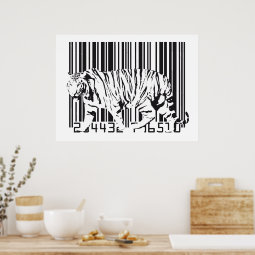 Tiger Barcode Art Poster | Zazzle
