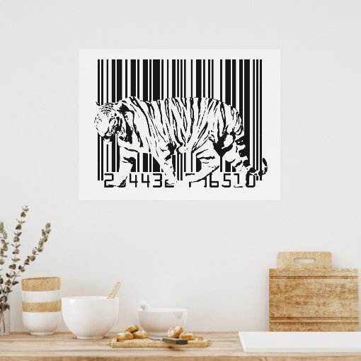 Tiger Barcode Art Poster | Zazzle