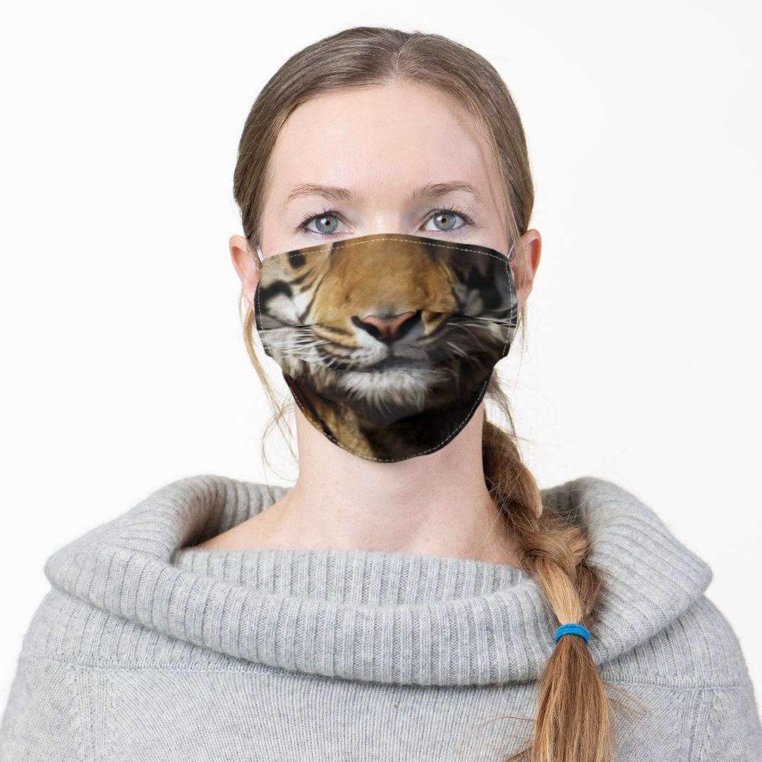 Tiger Big Cat Adult Cloth Face Mask | Zazzle