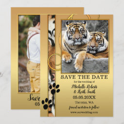 Tiger Big Cats Photo Save the Date Card | Zazzle