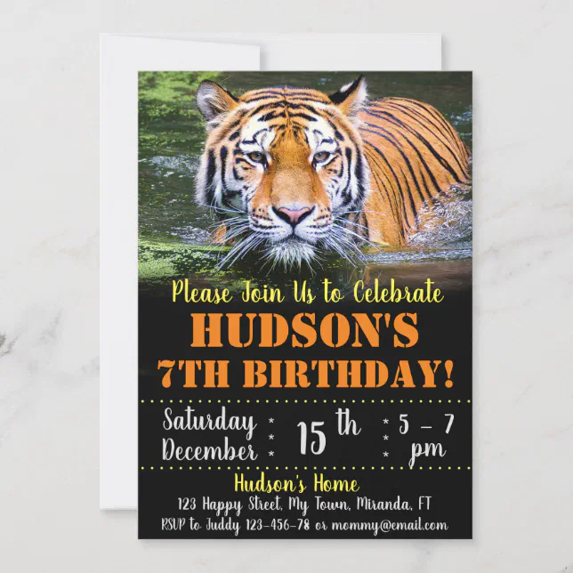 Tiger birthday invitation | Zazzle