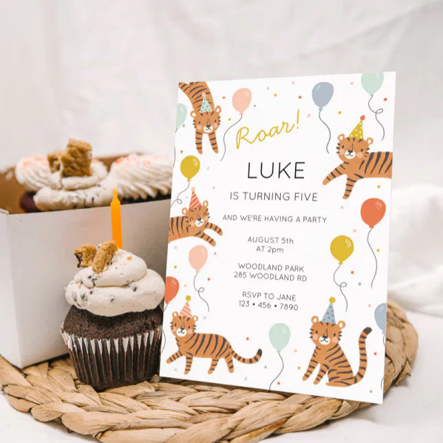 Tiger Birthday Party Invitation | Zazzle