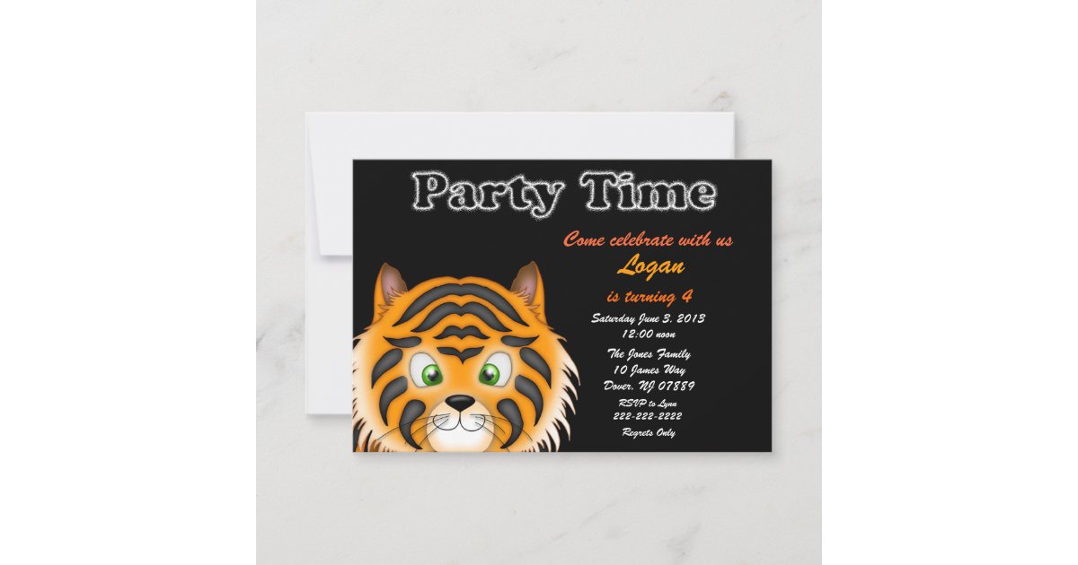 Tiger Birthday Party Invitation | Zazzle