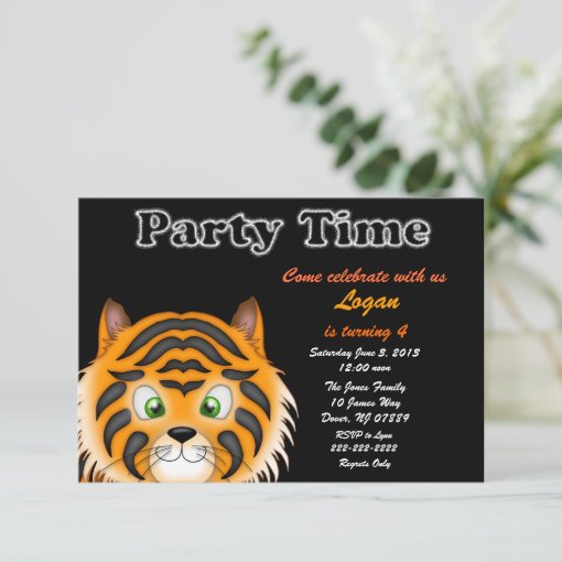 Tiger Birthday Party Invitation | Zazzle