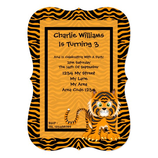 Tiger Birthday Party Invitation | Zazzle.com