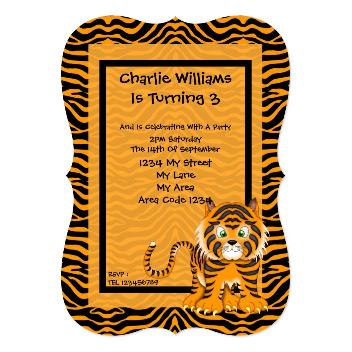 Tiger Birthday Party Invitation | Zazzle.com