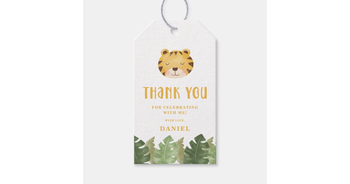 Tiger Birthday Thank You Gift Tag | Zazzle