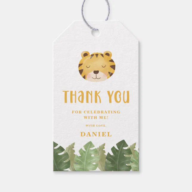 Tiger Birthday Thank You Gift Tag | Zazzle