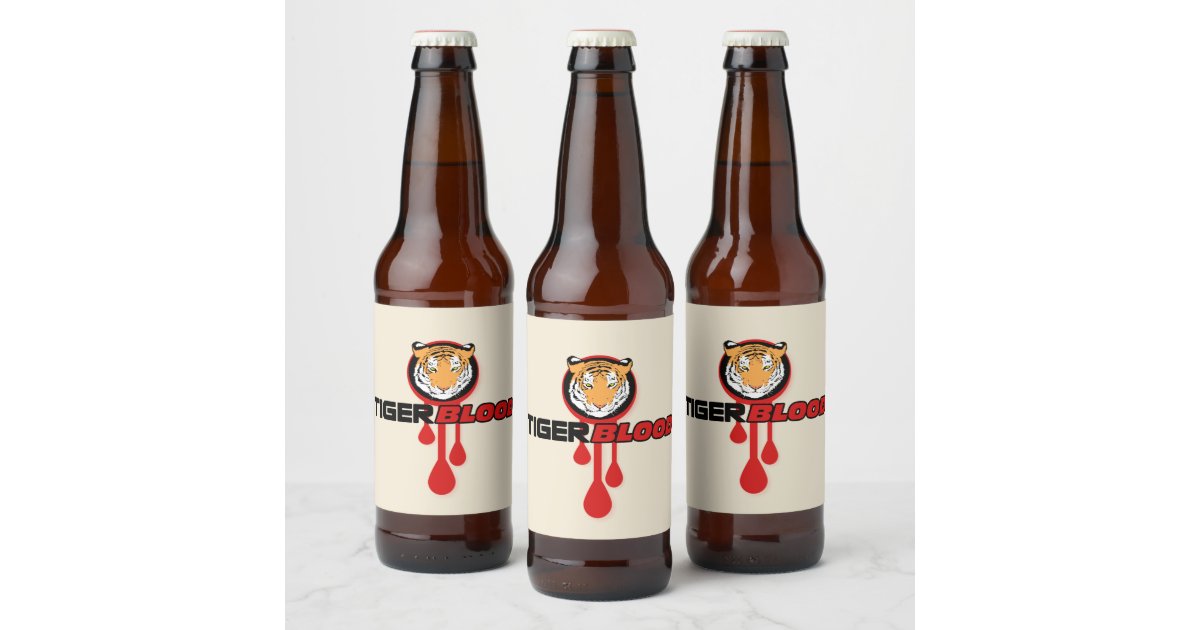 Tiger Blood Beer Bottle Label | Zazzle