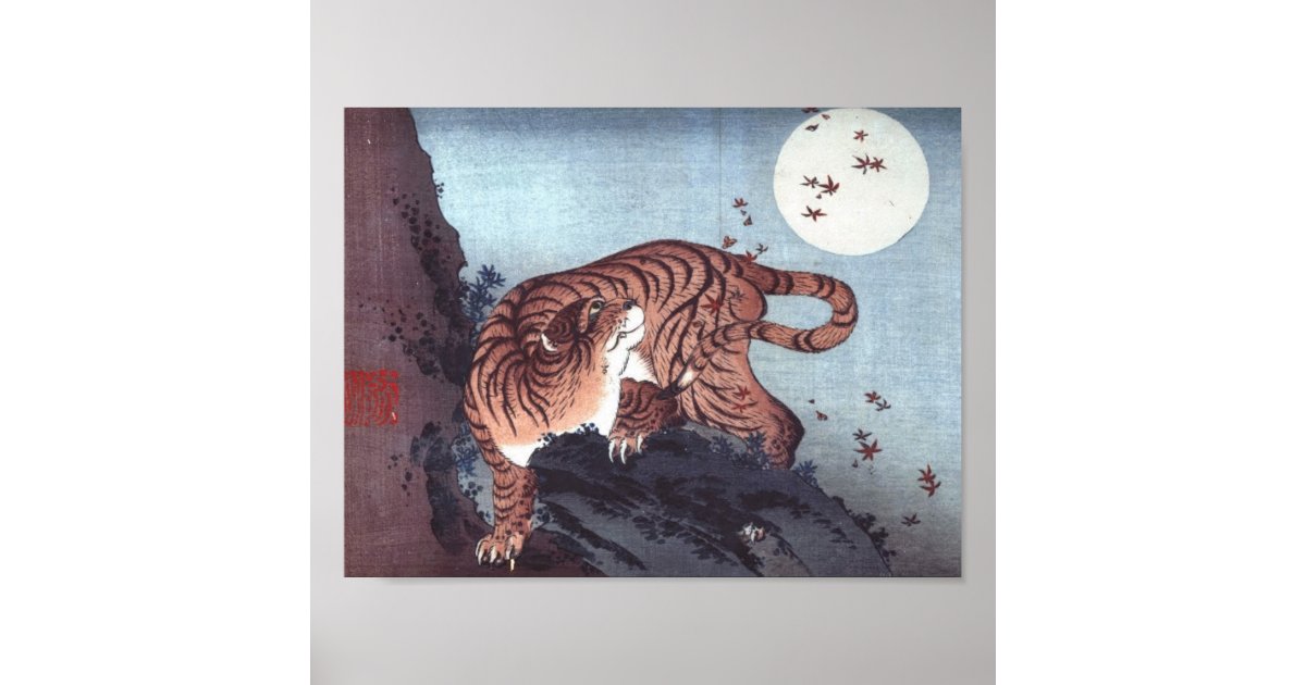 Tiger by Moonlight Poster | Zazzle