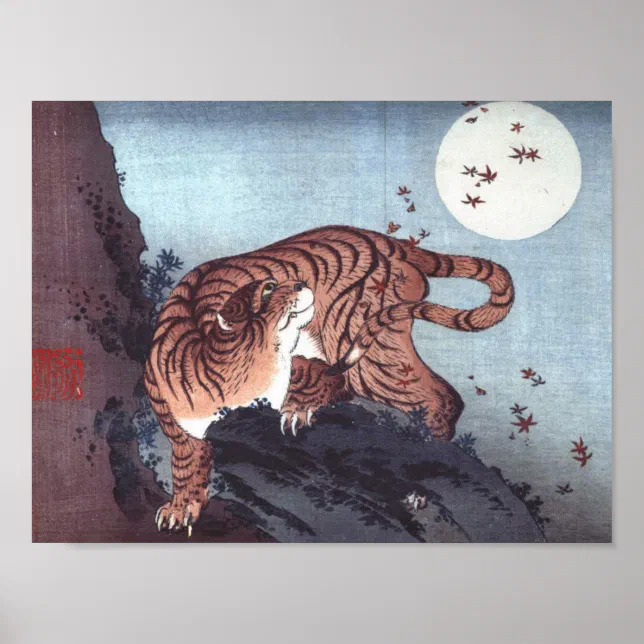 Tiger by Moonlight Poster | Zazzle