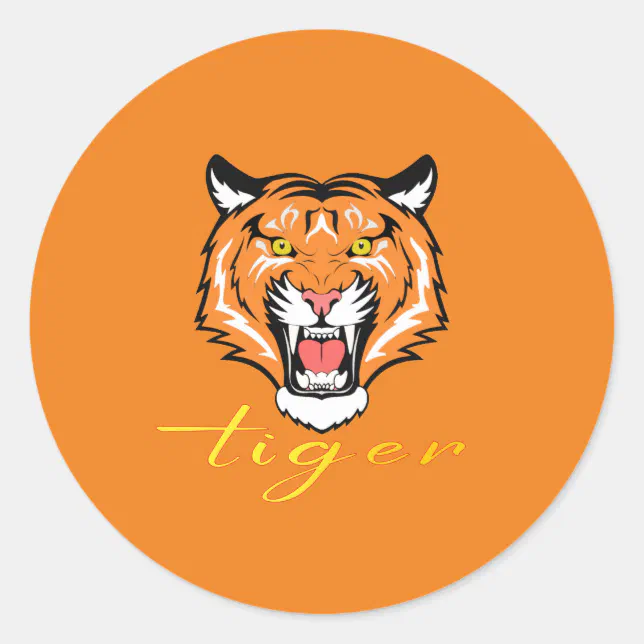 Tiger Classic Round Sticker | Zazzle