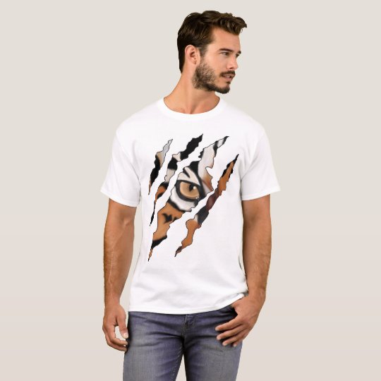 Tiger Claw ripped through tee shirt | Zazzle.com